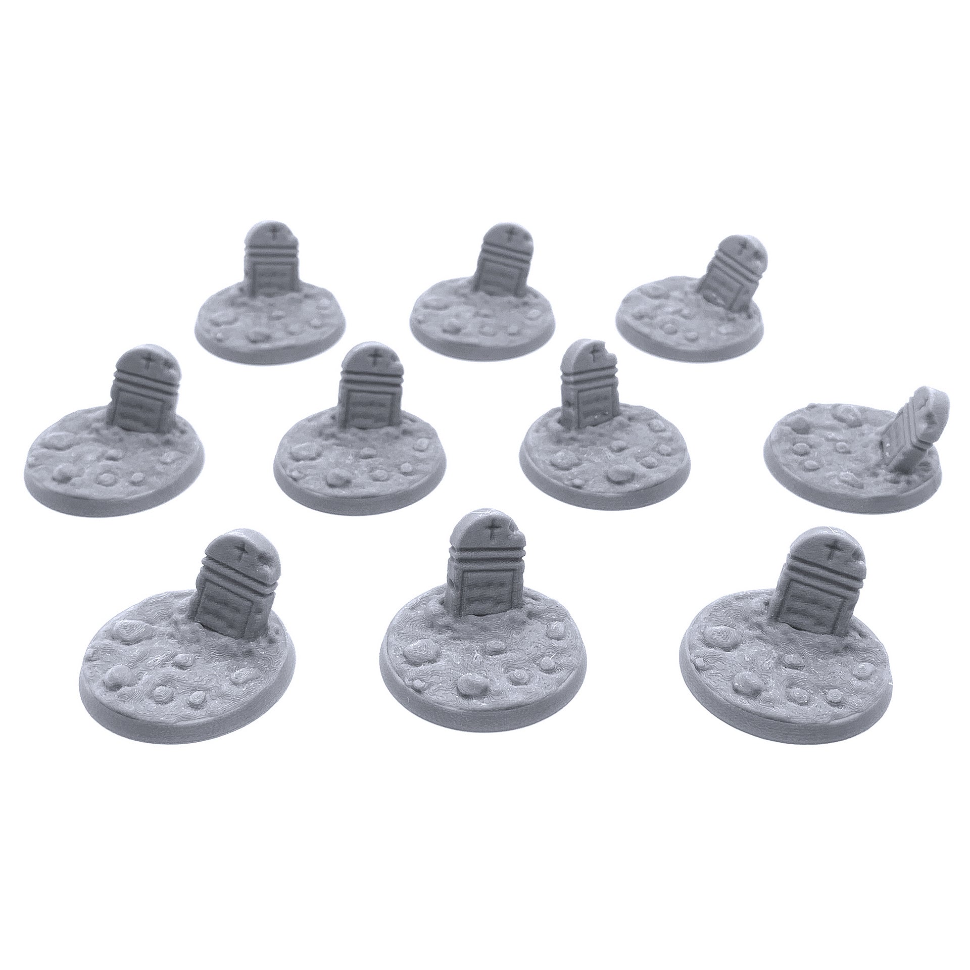 Miniature Bases - Scenic Texture - Gravestone - 32mm (10pcs) | EnderToys